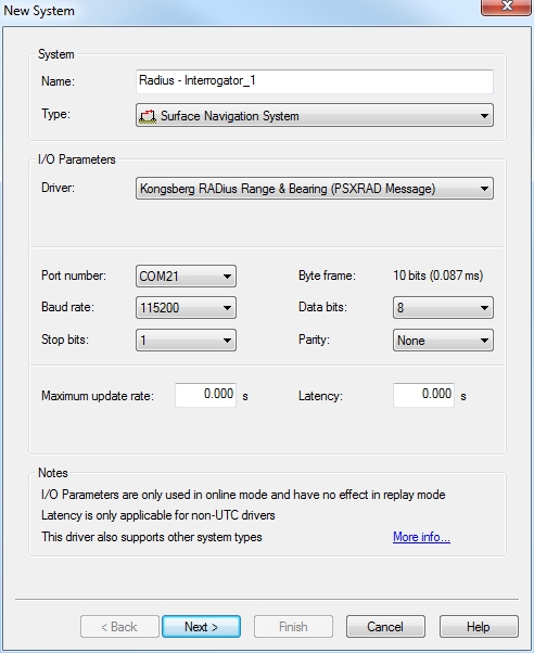 Kongsberg RADius Range and Bearing (PSXRAD Message) - 10
