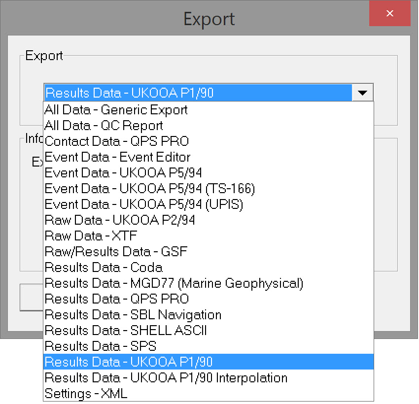 Exporting P1/90 Post Plot Positioning Data