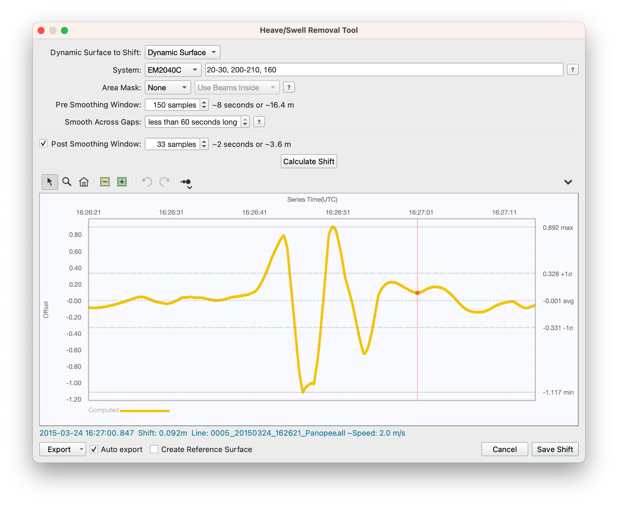 Qimera Heave/Swell Removal Tool