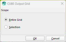 Qimera CUBE Output Grid Dialog