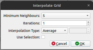 Qimera Interpolate Dynamic Grid Dialog