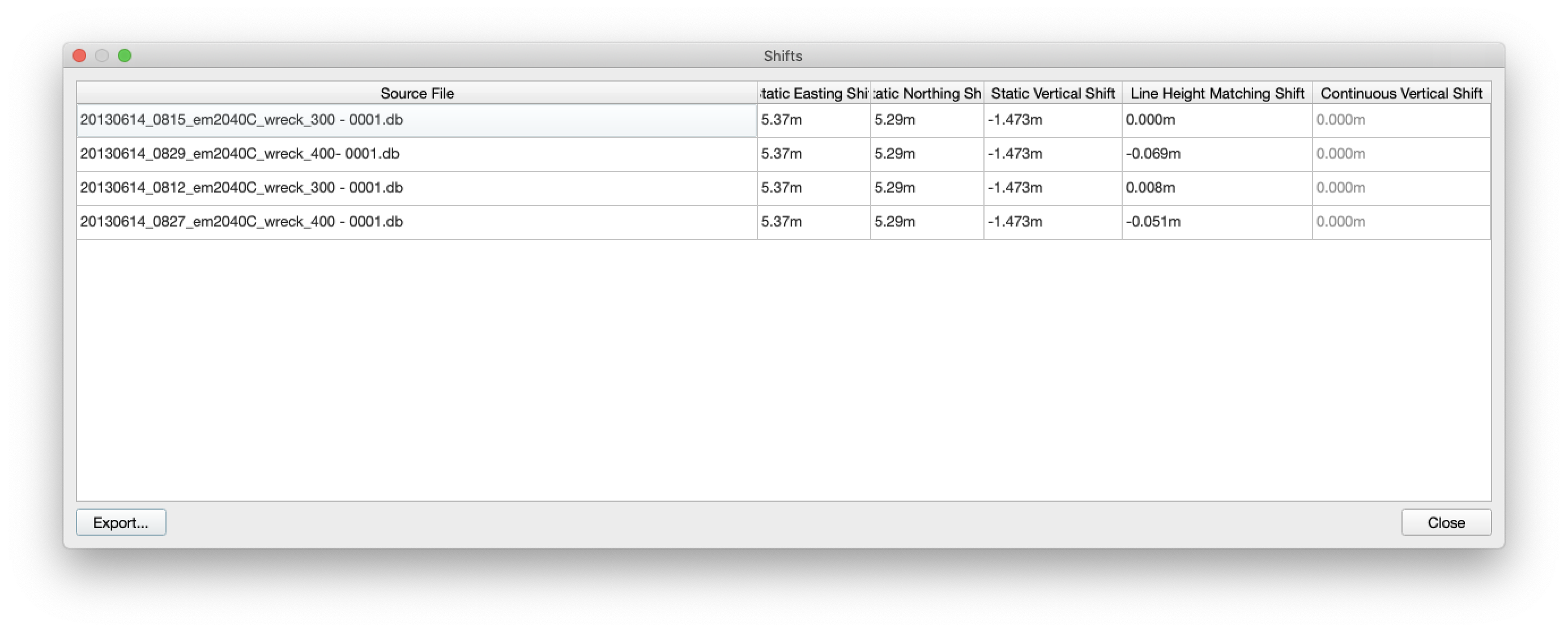 Qimera Processing Settings Dialog