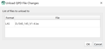 Qimera Unload Processed Point File Dialog