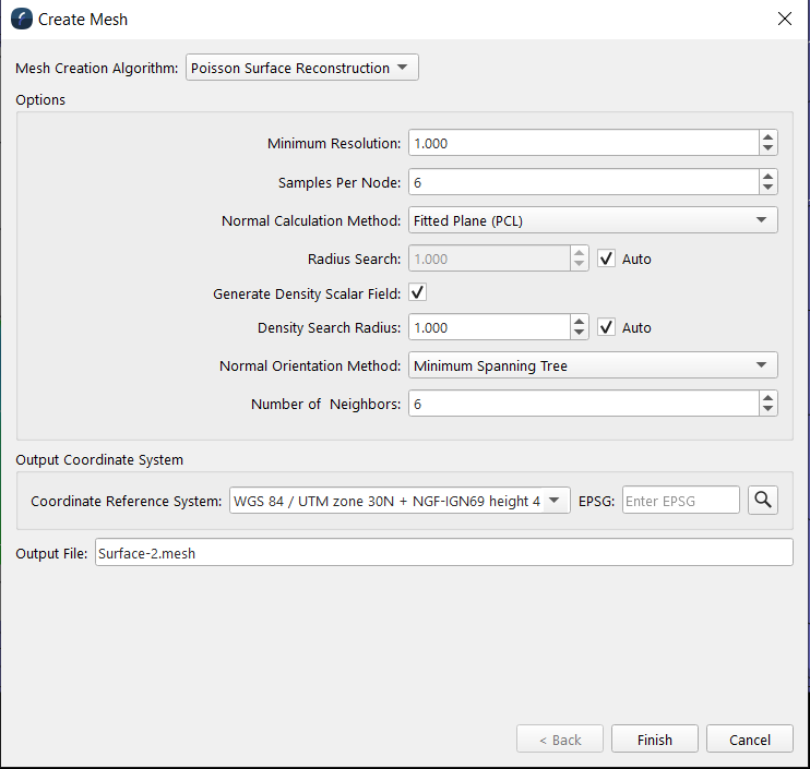 Fledermaus Create Mesh Wizard