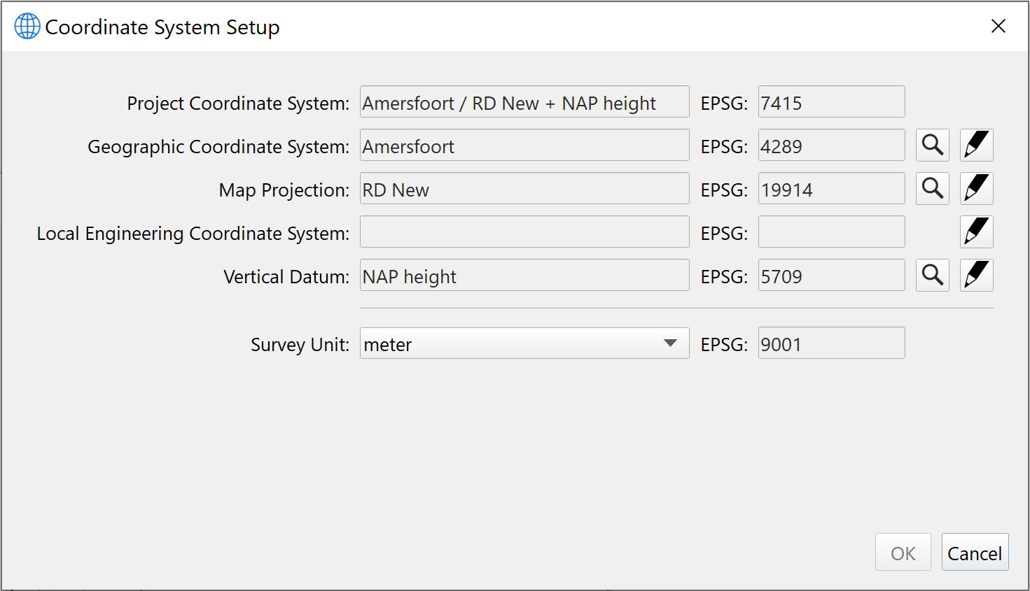 Coordinate System Setup